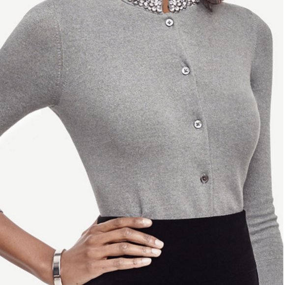 Ann Taylor | Sweaters | New Nwt Ann Taylor Crystal Neck Ann Cardigan ...